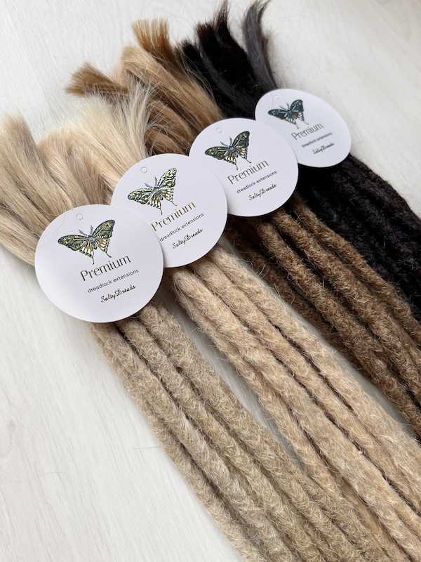 Human Hair Permanent Dread Extensions Black Wispy Ends - SaltyDreads