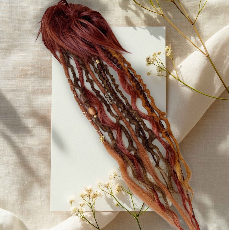 Messy Dread Bun Ponytail The Love of Copper and Spiced - SaltyDreads