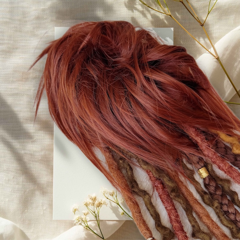 Messy Dread Bun Ponytail The Love of Copper and Spiced - SaltyDreads